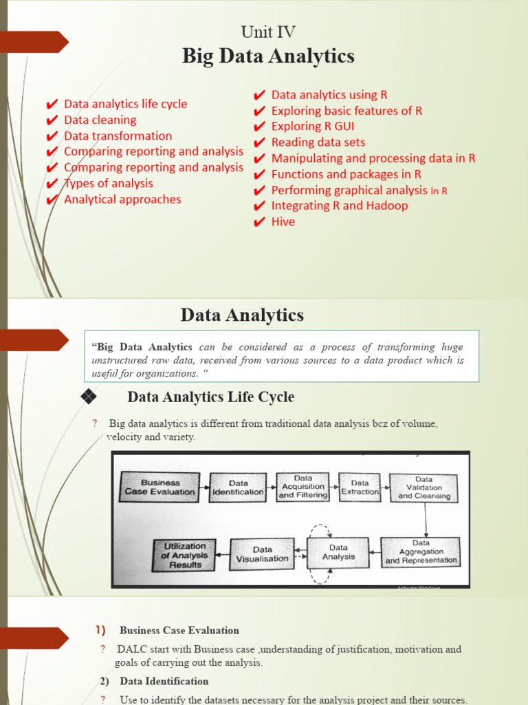 Unit Ivbig Data Analytics | PDF | Apache Hadoop | Data Analysis
