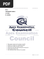 Uce Geography Paper 1 Pre Mocks 2025 | PDF | Lake | Rail Transport