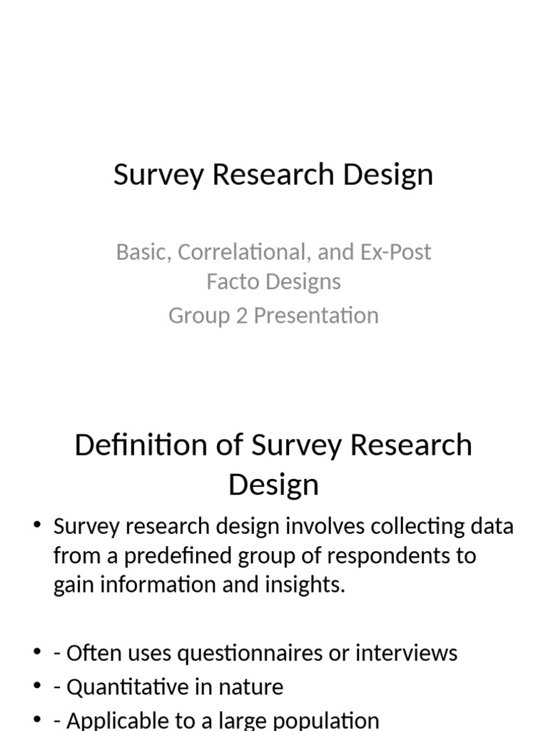 Survey Research Design Presentation | PDF