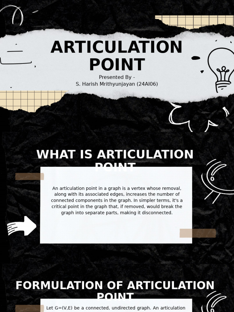 ADS Seminar - Articulation Point | PDF | Graph Theory | Theoretical ...