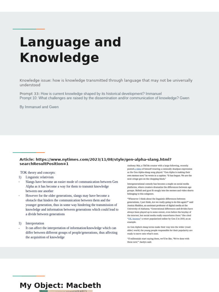 Language and Knowledge | PDF | Knowledge | English Language