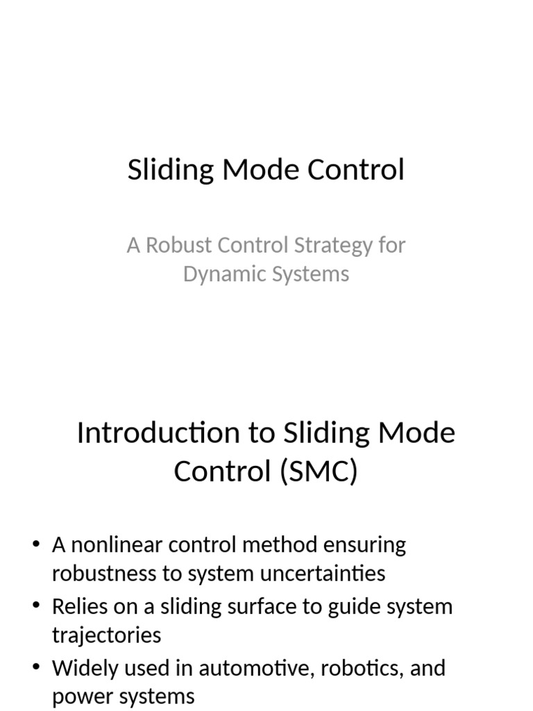 Sliding Mode Control Overview | PDF