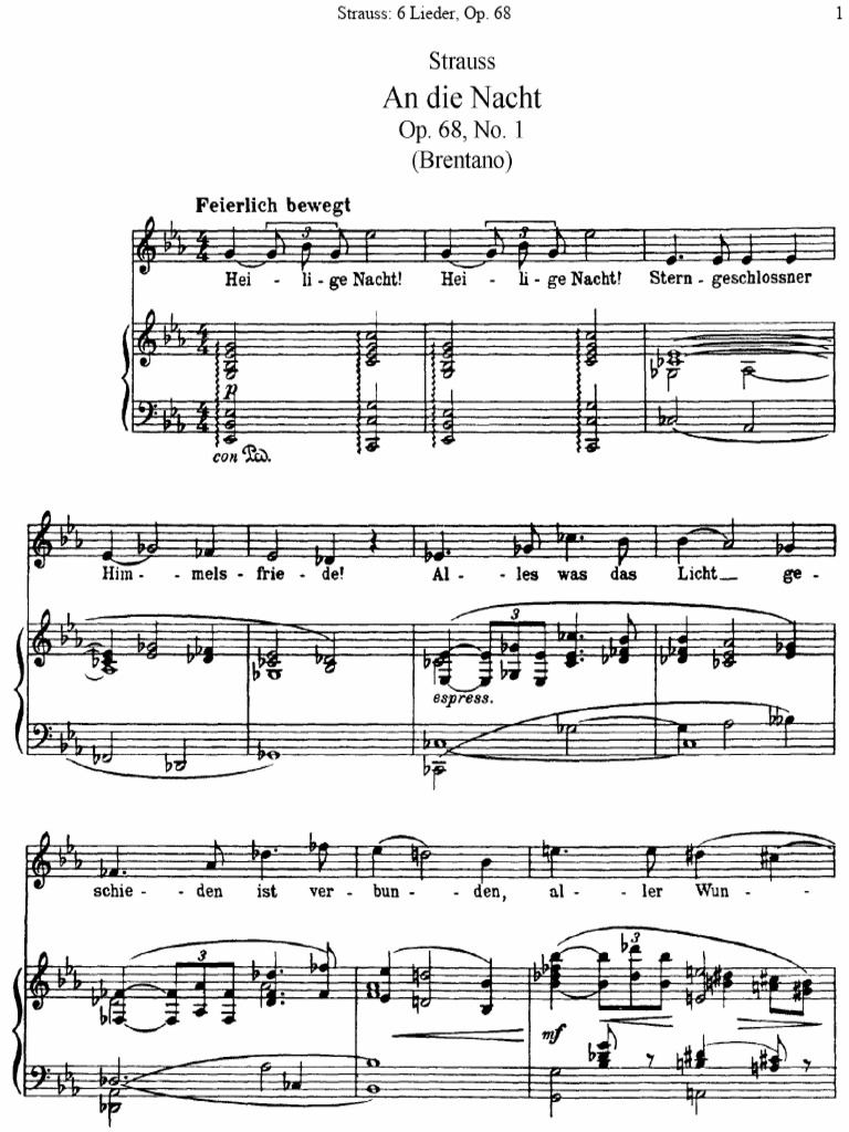 Strauss - Op 68 6 Lieder | PDF