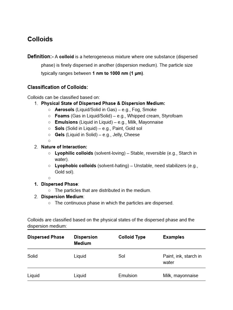 Understanding Colloids and Surface Phenomena | PDF | Colloid | Liquids