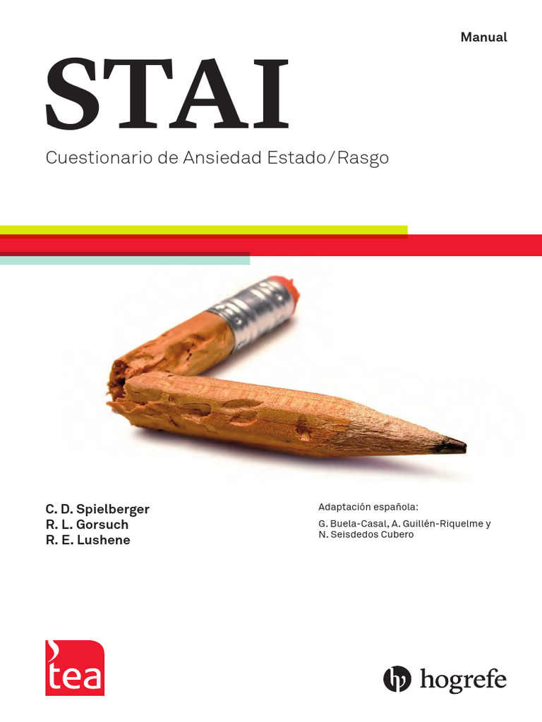 Manual del Cuestionario STAI de Ansiedad | PDF | Ansiedad | Estadísticas