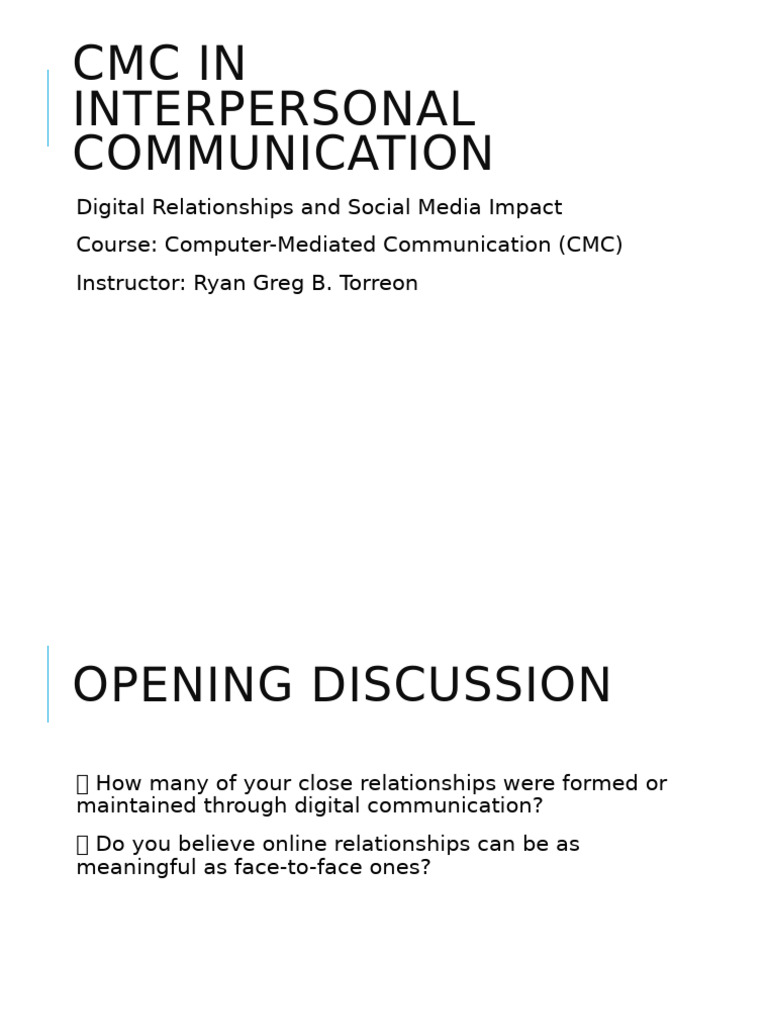 Impact of CMC on Digital Relationships | PDF
