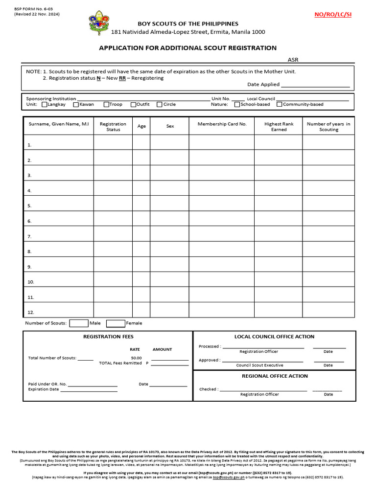 Application For Additional Scout Registration | PDF | Chess Theory | Chess