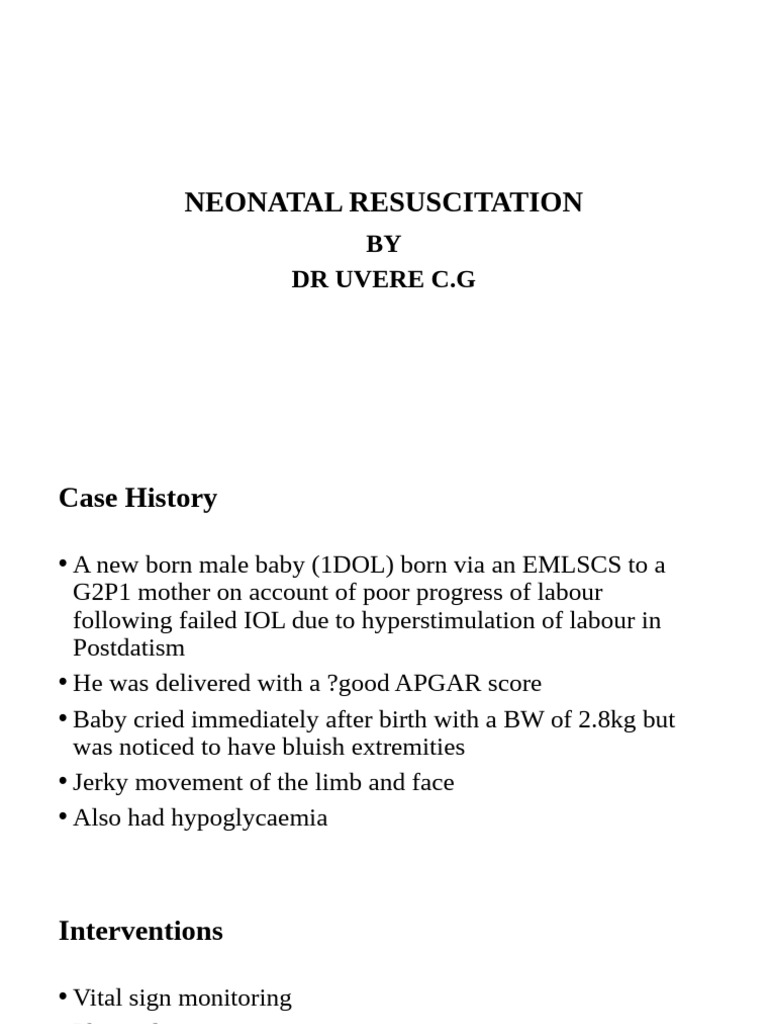 Neonatal Resuscitation Guidelines | PDF | Childbirth | Fetus