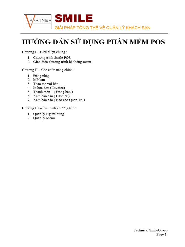 Smile Pos Win Userguide VN | PDF