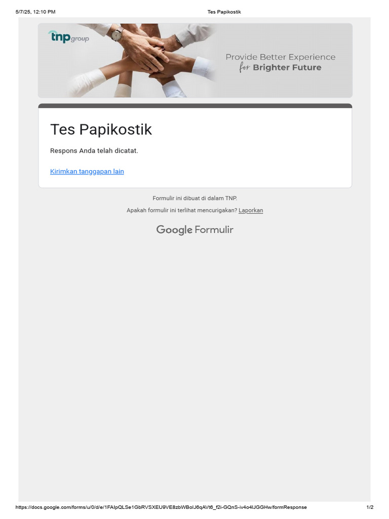 Tes Papikostik Lembar Terakhir | PDF