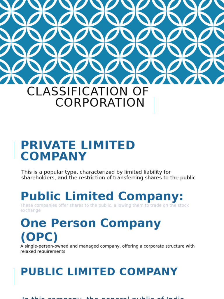 Classification of Corporation | PDF
