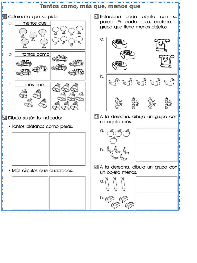 Ficha 16 Abr M Tantos Como Mas Que y Menos Que | PDF
