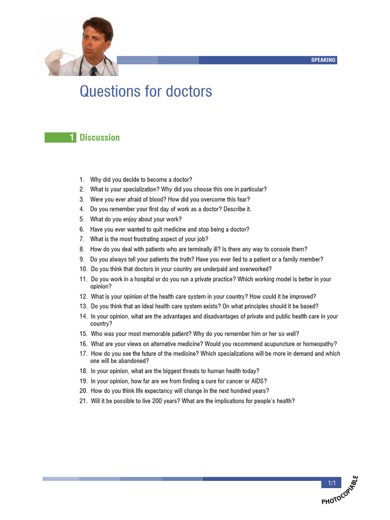 Questions For Doctors | PDF | Terminal Illness | Chess