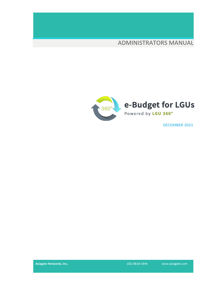 DBM Ebudget Lgu360 Admin Manual v1 20211214 | PDF