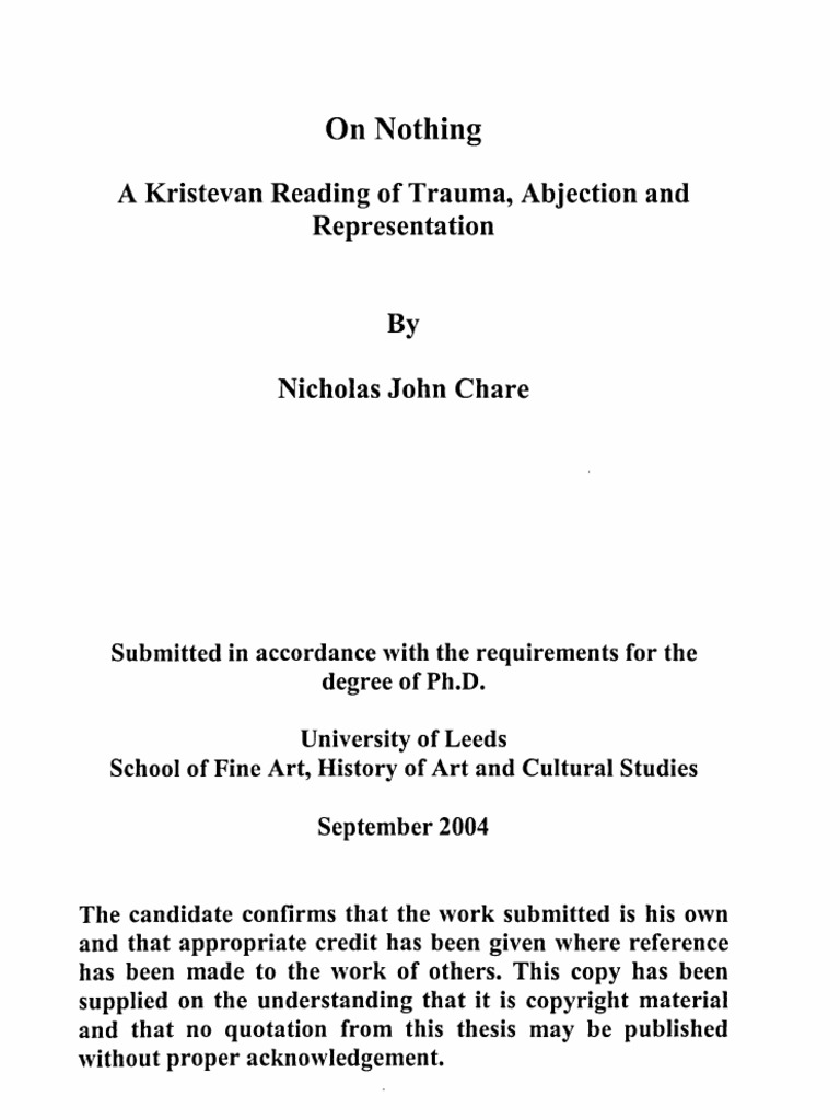 Trauma, Abjection and | PDF | Cognitive Science | Science