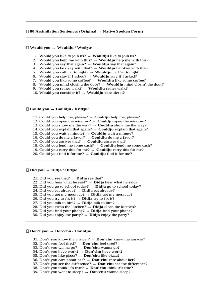Connected Sentences For Practice | PDF