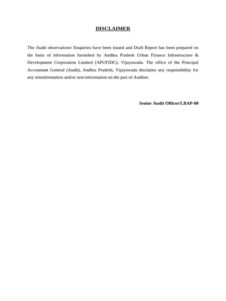 APUFIDC Audit Disclaimer Report | PDF