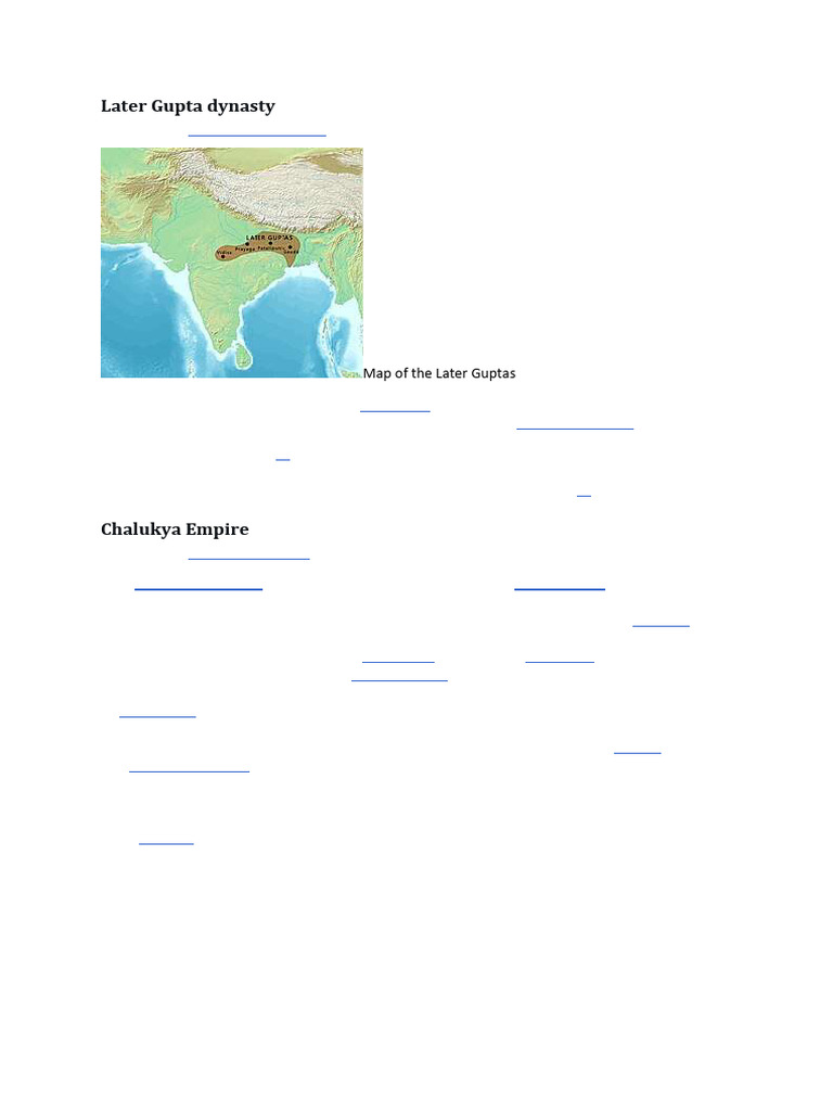 Later Gupta Dynasty Overview | PDF