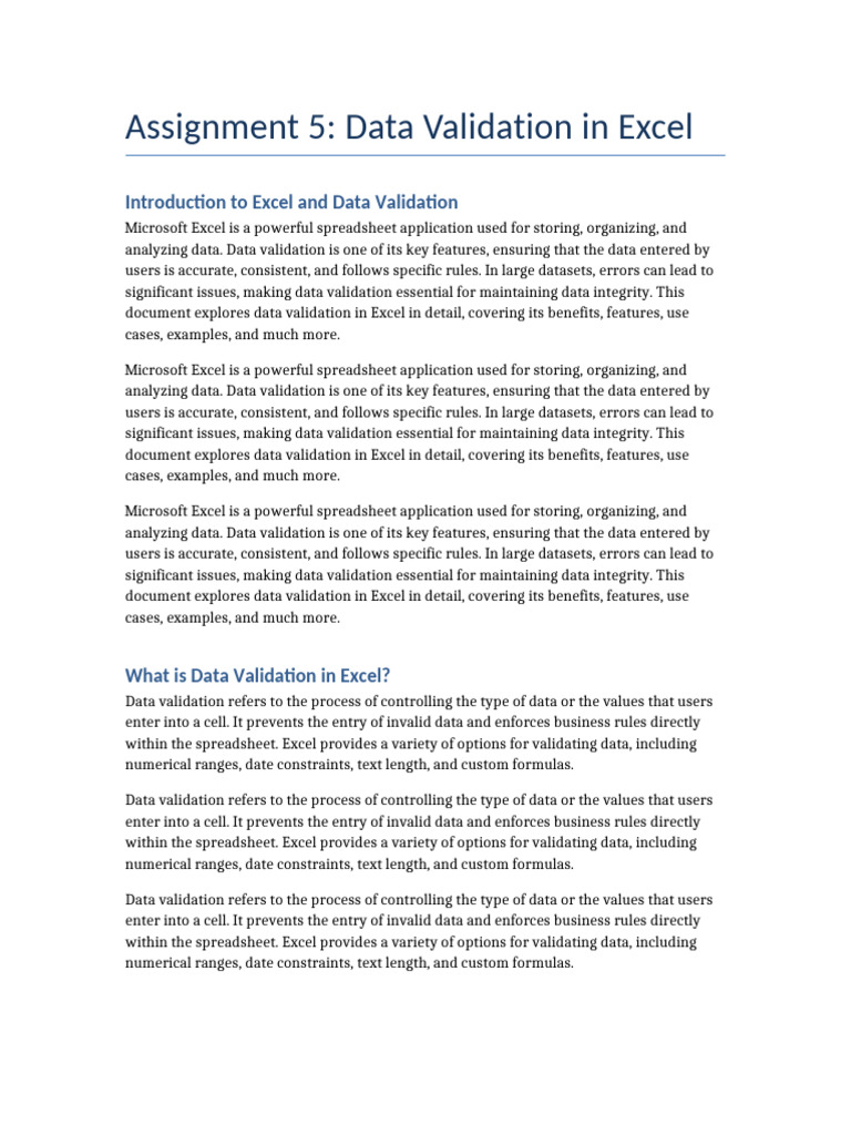 Excel Data Validation Guide | PDF | Microsoft Excel | Spreadsheet