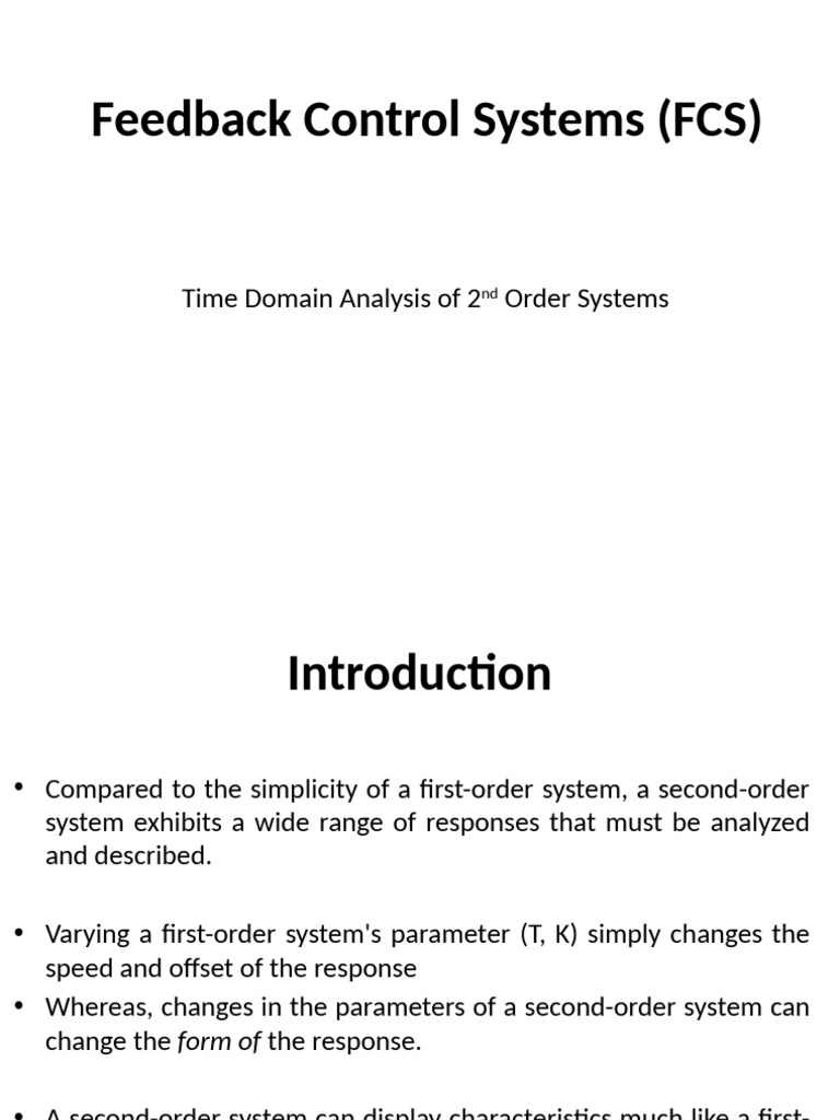 Time Domain Analysis of 2nd Order System | PDF | Damping | Mechanics