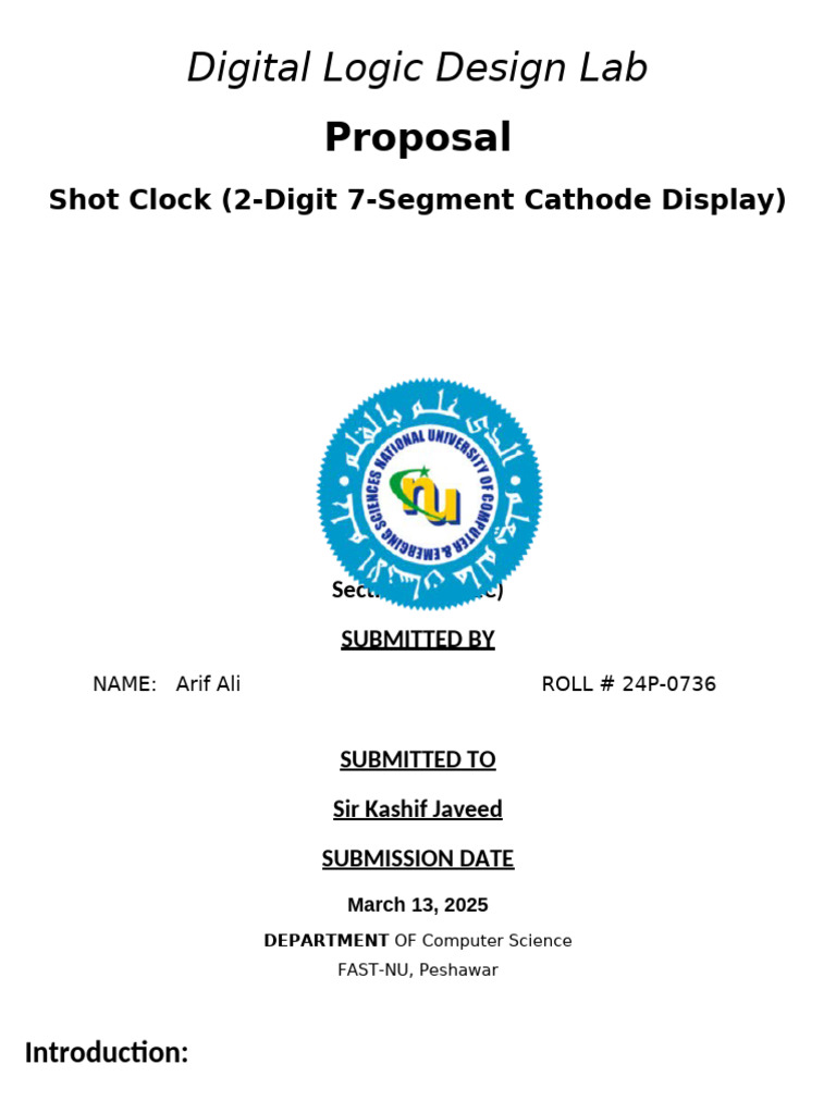 Shot Clock Design with 7-Segment Display | PDF | Timer | Electronic ...