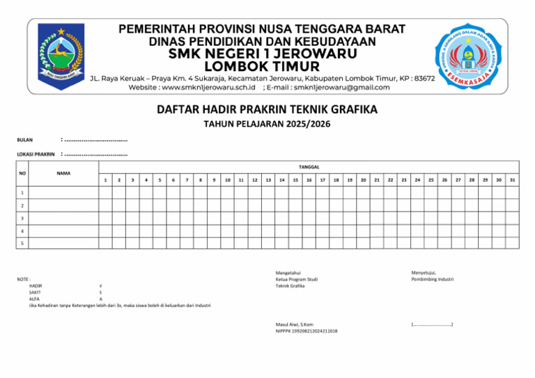 Absen PKL DG | PDF
