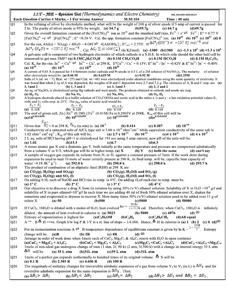 Thermo and Electro | PDF