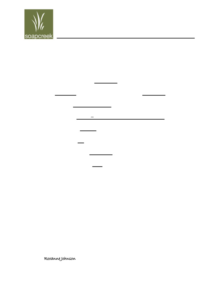 COA - Shea Butter Solid Body Wash LOT # SC326160 | PDF