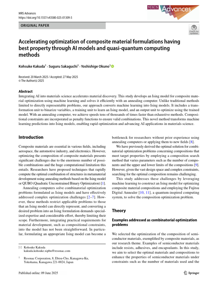 Accelerating Optimization of Composite Material Ormulations Having Best Property Through AI ...