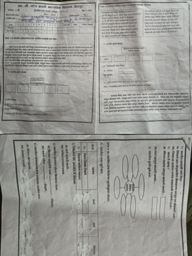 6th Semi Medium Marathi Paper | PDF