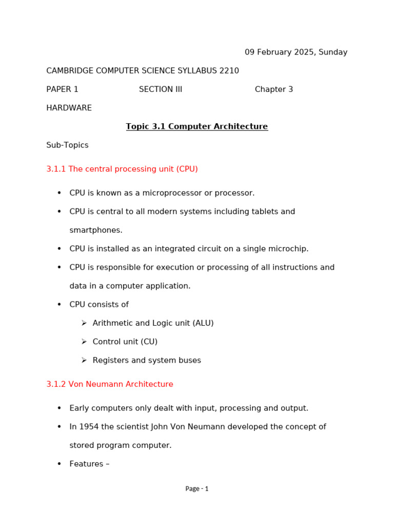 Computer Architecture | PDF | Central Processing Unit | Computer Data Storage