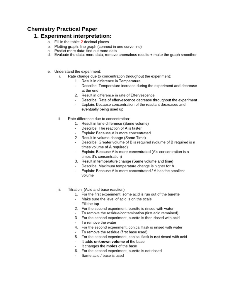 Chemistry Practical Paper Note | PDF | Solubility | Titration