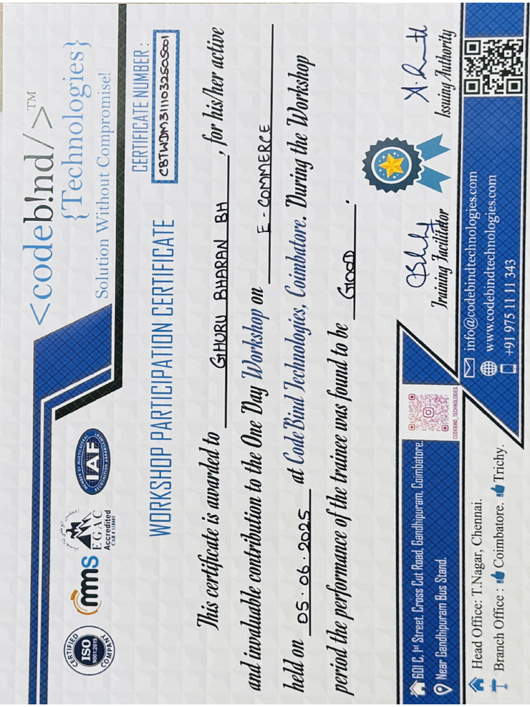 Workshop Participation Certificate | PDF