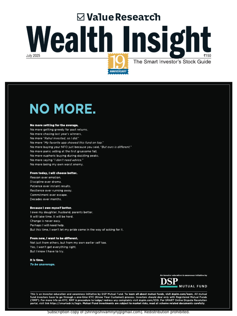 Wealth Insight Magazine: July 2025 Edition | PDF | Investing | Mutual Funds