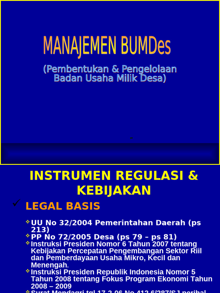 Regulasi dan Pemberdayaan BUMDes Desa | PDF
