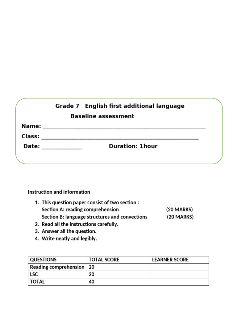 Cover Page Grade 7 | PDF