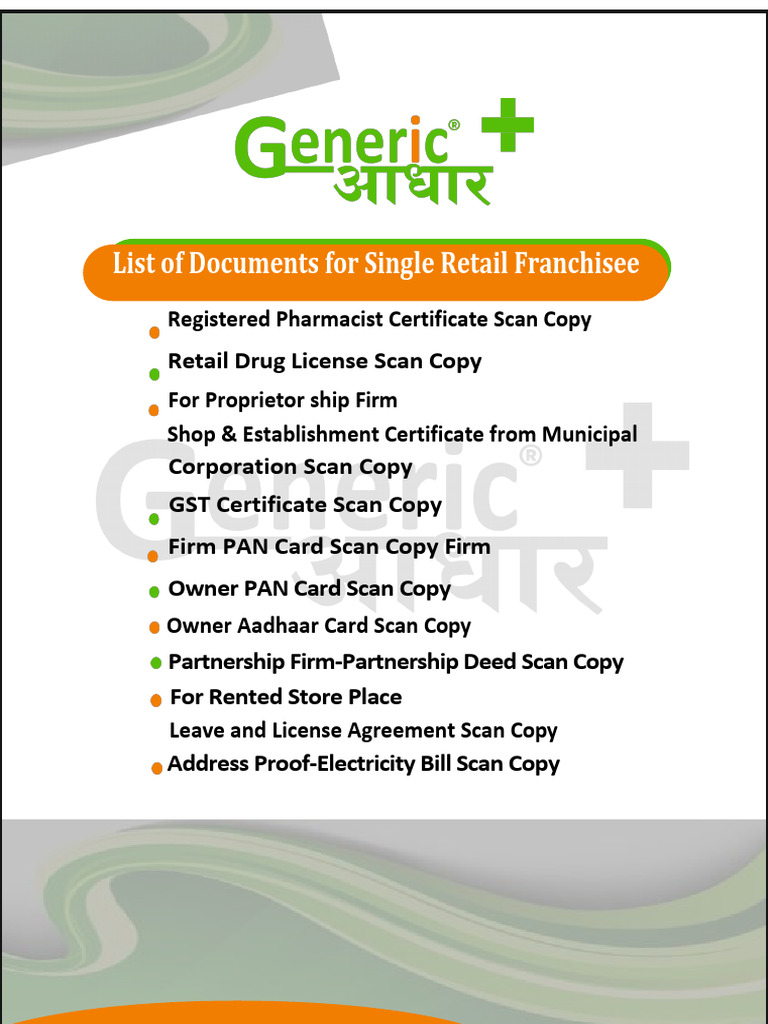 Retail Franchisee Documents List. | PDF