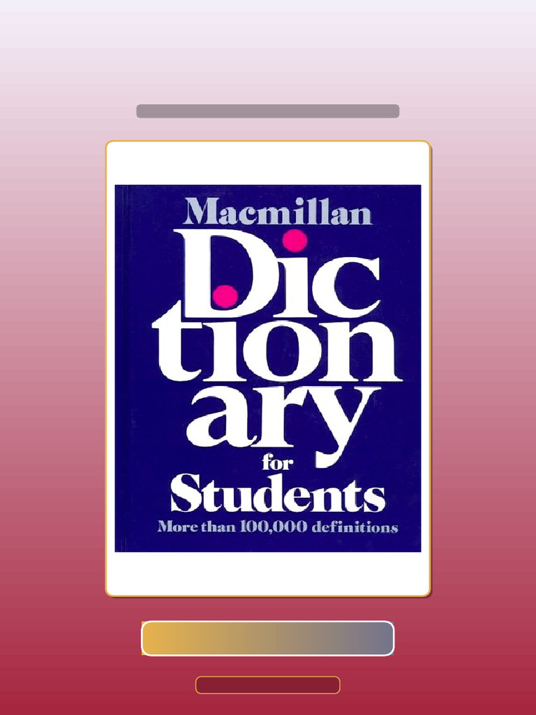 Macmillan Dictionary For Students Download Instantly | PDF | Multiple ...