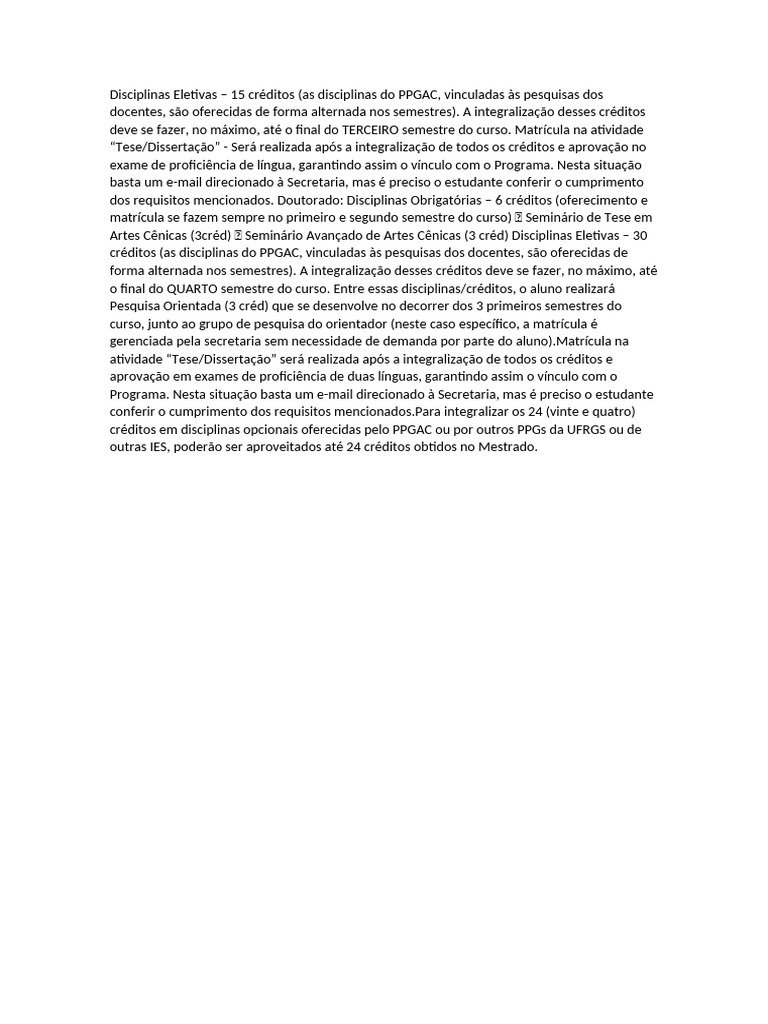 Disciplinas Eletivas | PDF