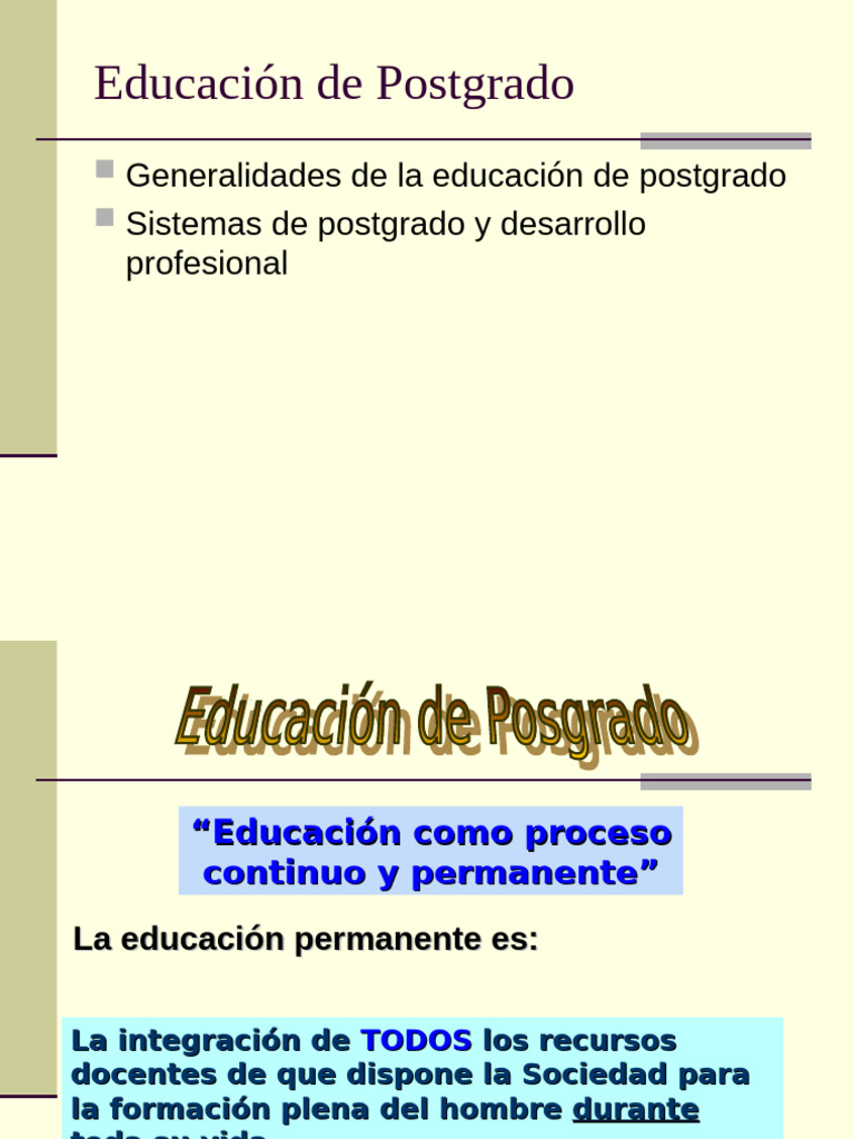 Educación de Postgrado y Desarrollo Profesional | PDF | Aprendizaje ...