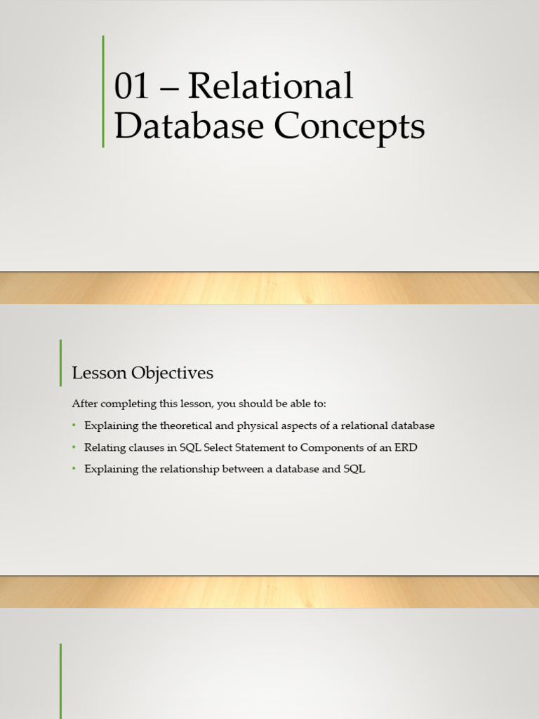 01 Relational Database Concepts | PDF | Databases | Relational Database