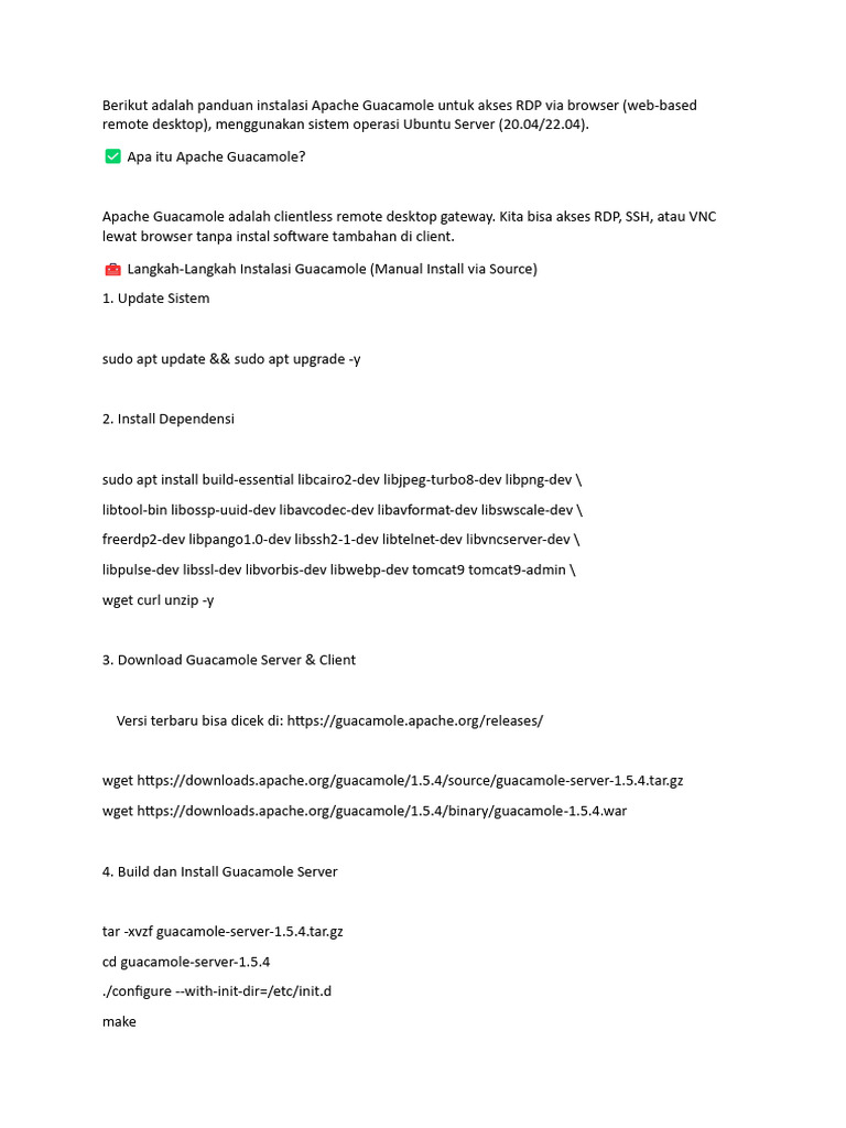 Instal Guacamole | PDF | Sudo | Software