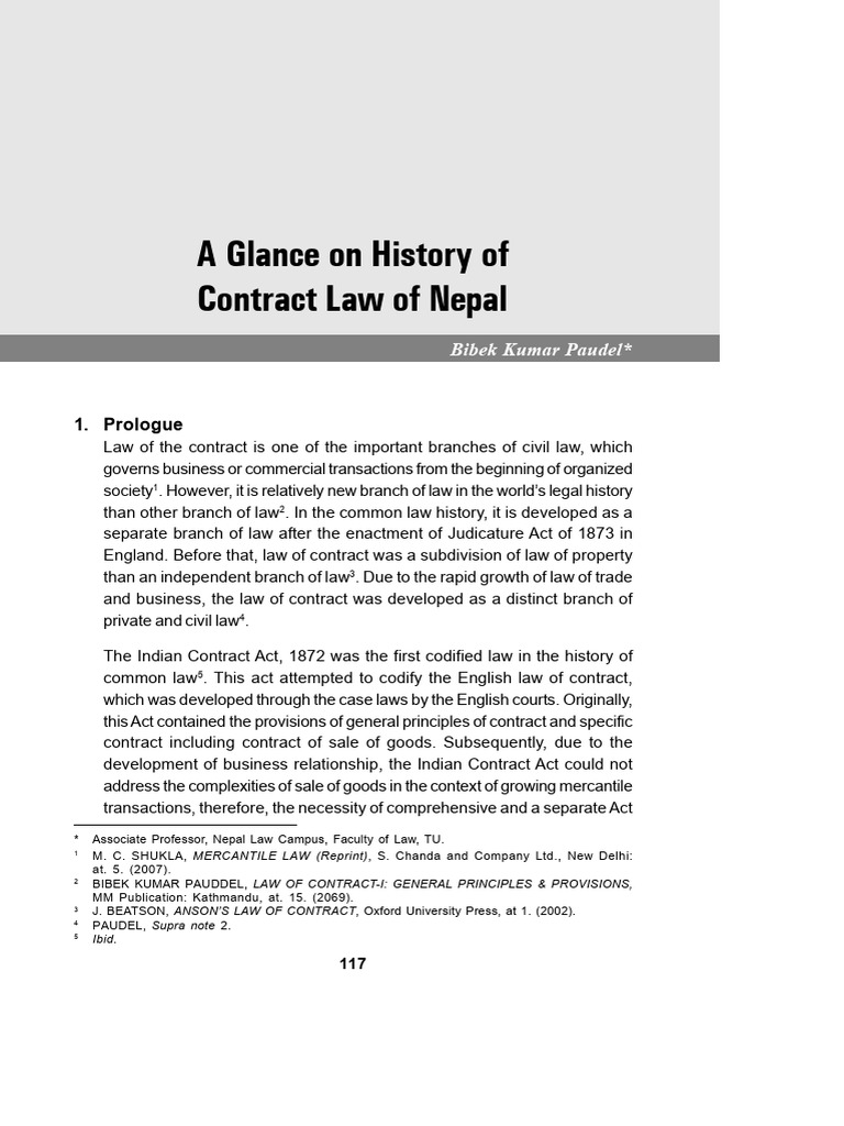 History of Contract Law in Nepal | PDF | Uniform Commercial Code ...