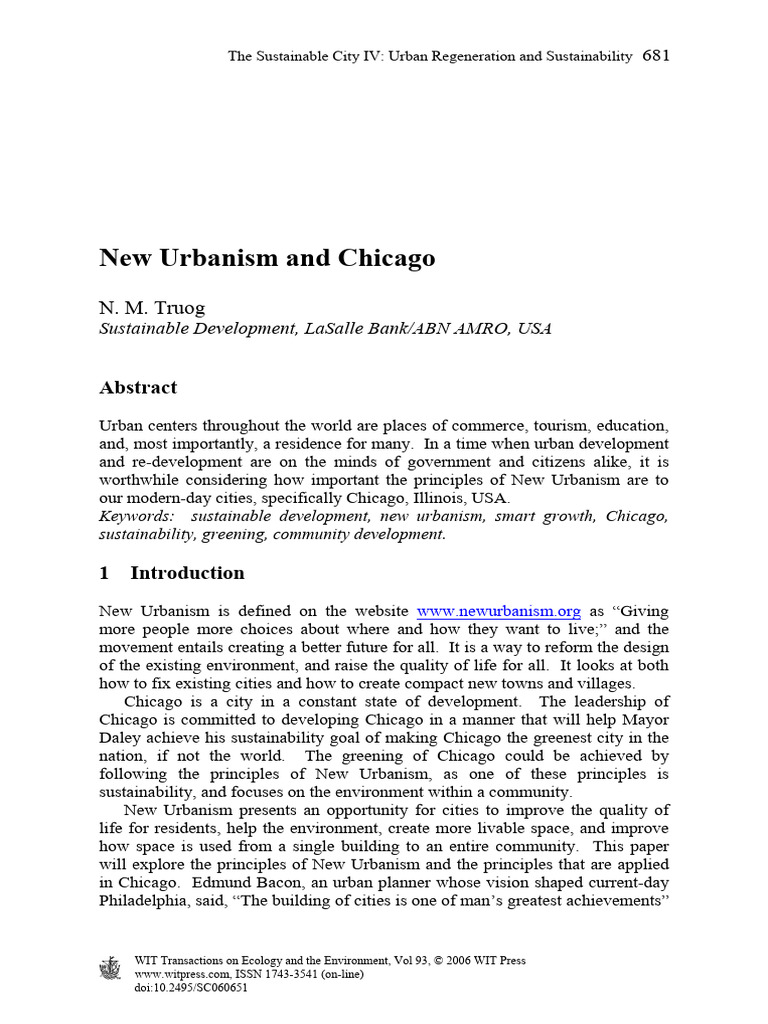 Chicago as New Urbanism | PDF | Mixed Use Development | Sustainable City
