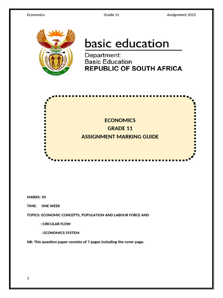 Grade 11 Assignment Marking Guide | PDF | Taxes | Gross Domestic Product