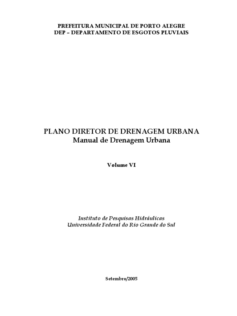Manual De Drenagem Urbana De Poa Pdf