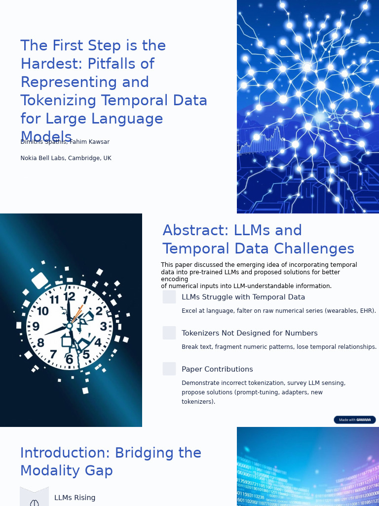 The First Step Is The Hardest Pitfalls of Representing and Tokenizing Temporal Data For Large ...