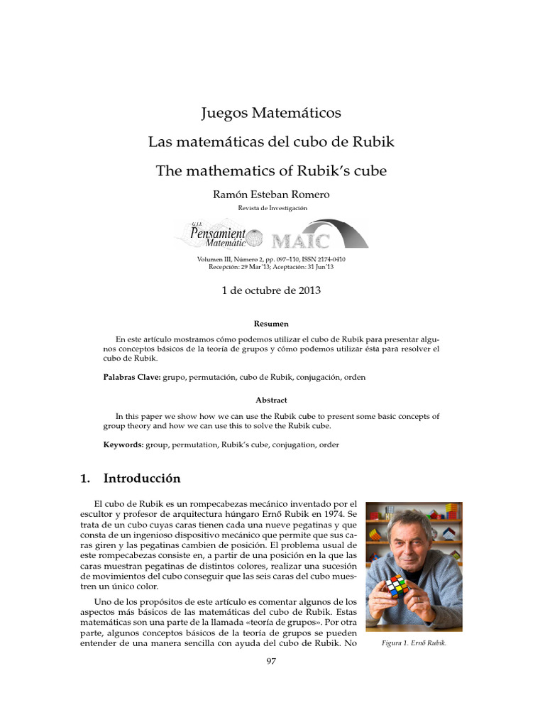 Matemáticas del Cubo de Rubik | PDF | Permutación | Matemáticas