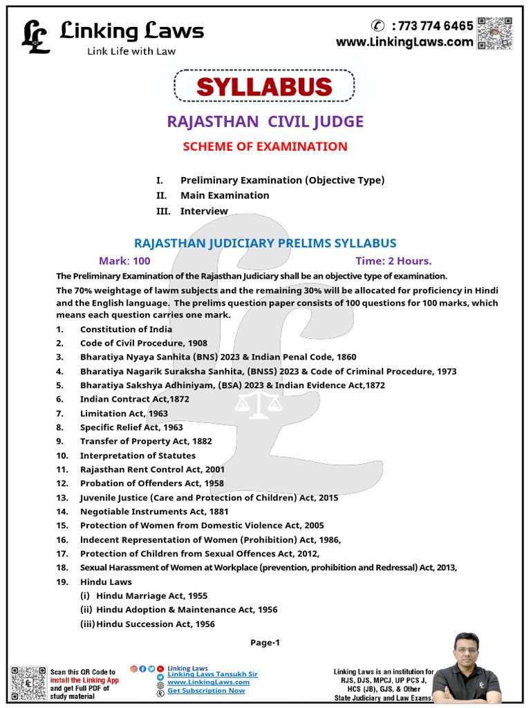 Rjs Syllabus 2025 1137 | PDF | Justice | Crime & Violence
