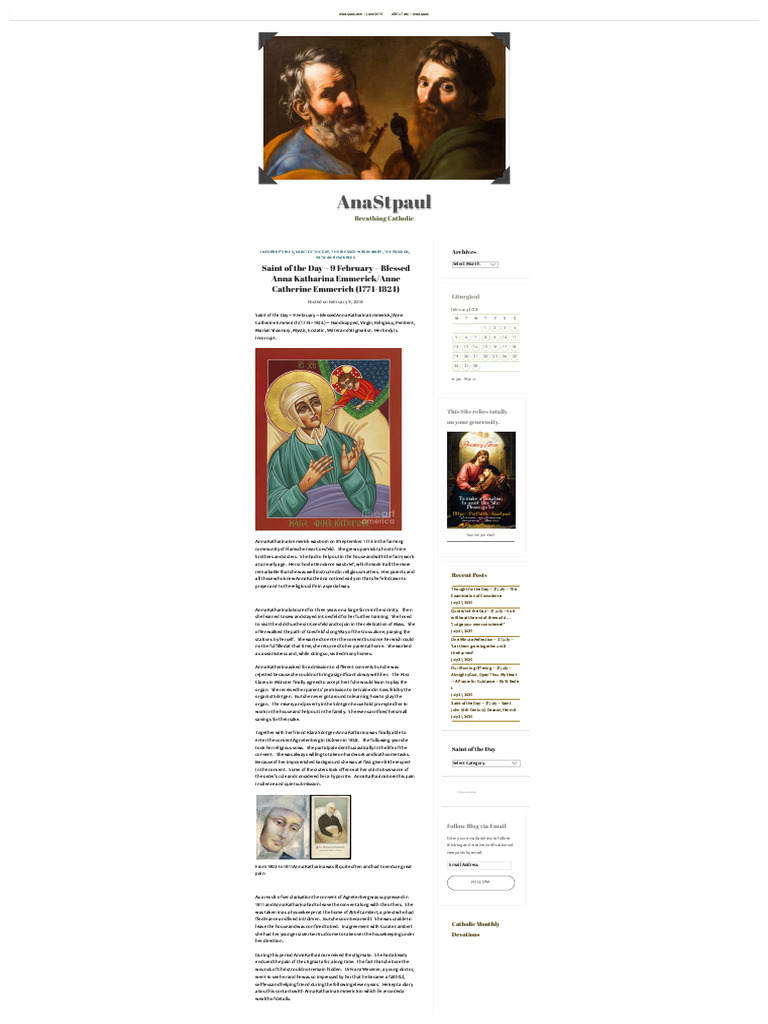 A. C. Emmerich-Handicapped, Virgin, Religious, Penitent, Marian ...